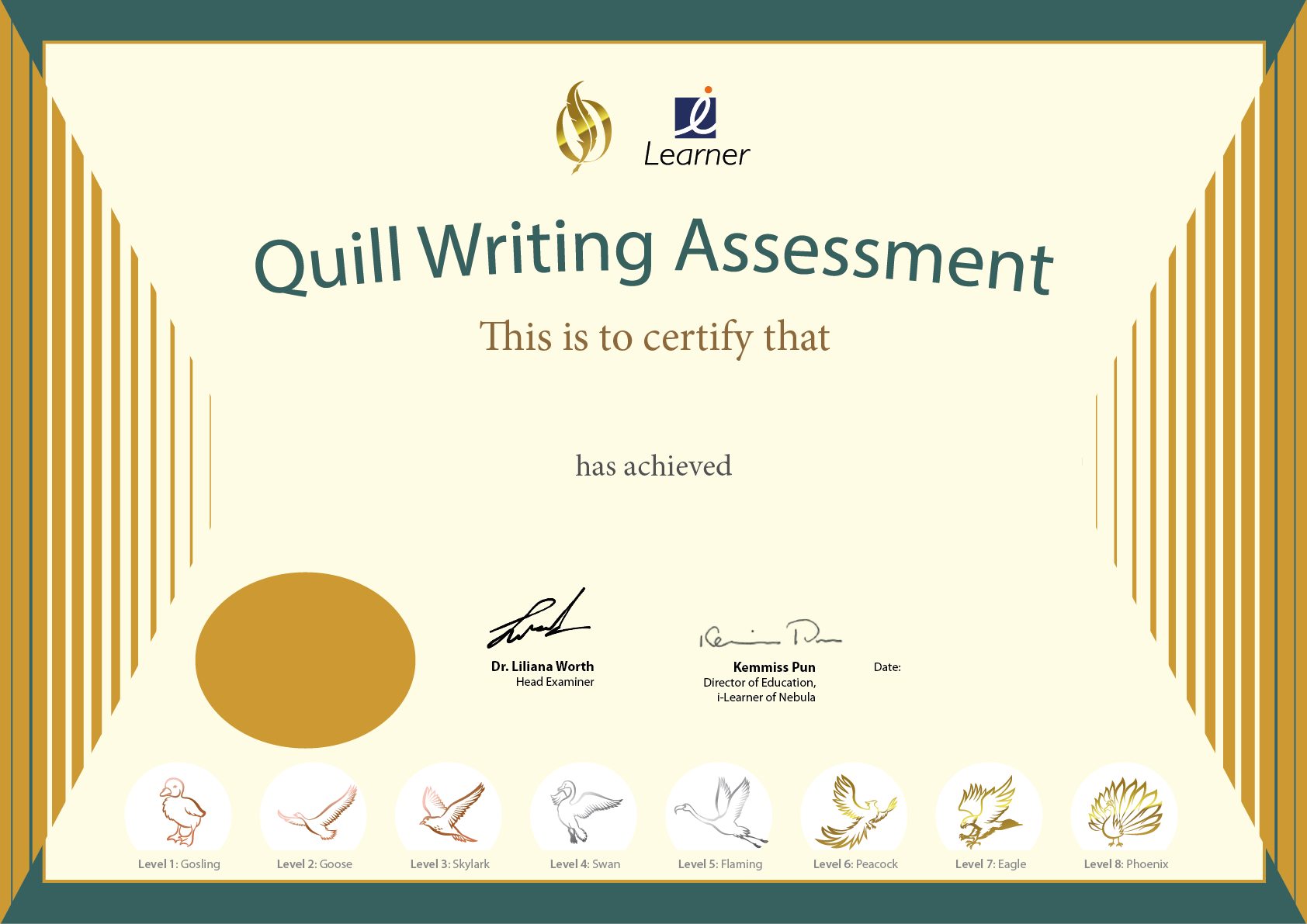 Writing Certificate and Report | i-Learner Quill Writing Assessment